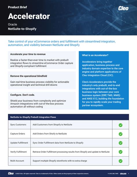 Netsuite To Shopify Pre Built Integration Product Brief