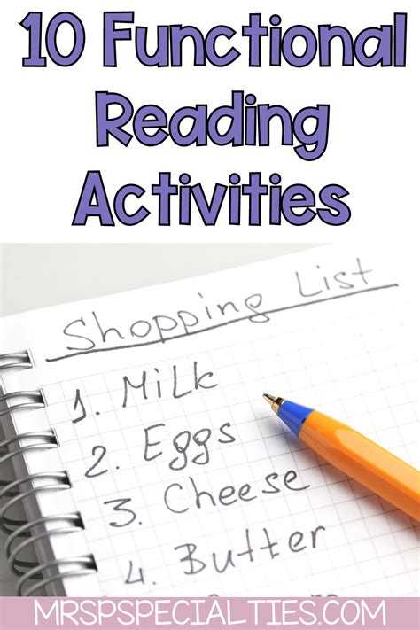 10 Easy Functional Reading Activities · Mrs Ps Specialties