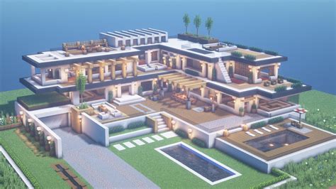 Minecraft How To Build Modern Mansion Hướng Dẫn Chi Tiết Từng Bước Cho