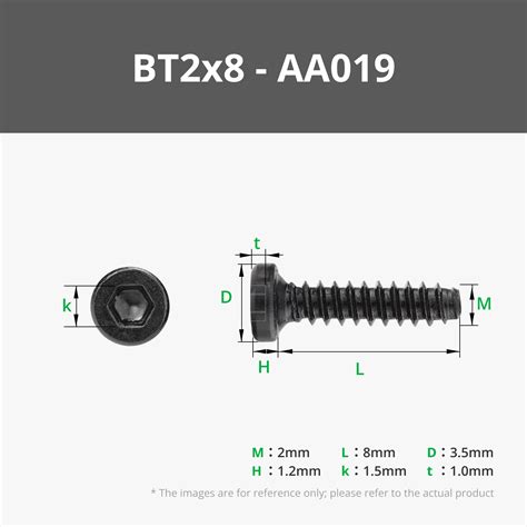 Bt2x8 Socket Head Cap Self Tapping Screws Shcs Bambu Lab Us Store