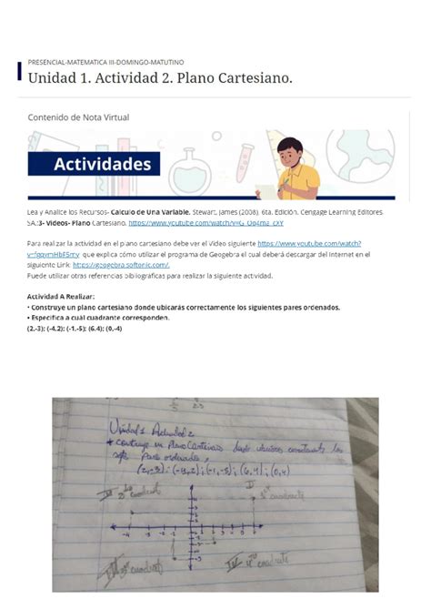 Unidad Actividad Plano Cartesiano Matemática Básica Studocu