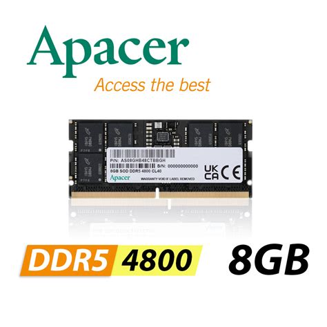 Apacer宇瞻 Ddr5 4800 8gb 筆記型記憶體fs08g2arth Pchome 24h購物