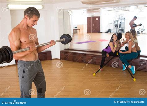 Athlete In The Gym Training With Girls Stock Photo Image Of Club Body