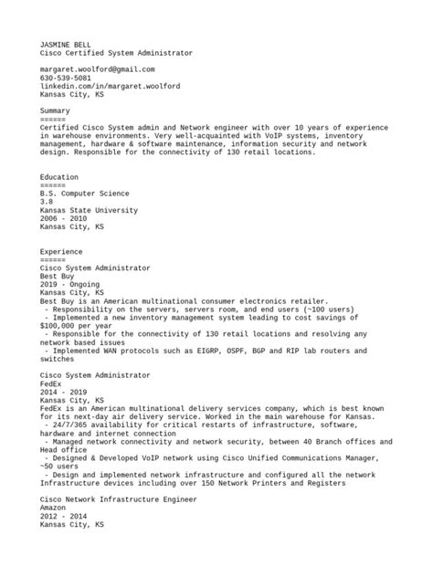 Resume Download Free Pdf Computer Network Voice Over Ip