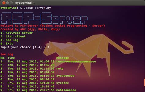 Screenshot Psp Python Socket Programming Client And Server Mahisa