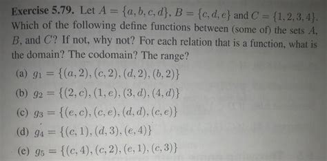 solved exercise 5 79 let a {a b c d} b {c d e} and