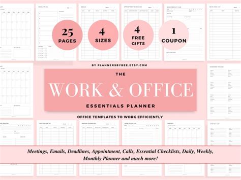 Office Tasks Planner Set Office Organizer Printables Work To Etsy Canada