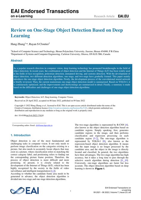 PDF Review On One Stage Object Detection Based On Deep Learning