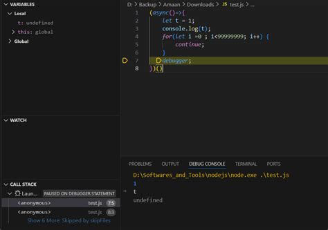 Javascript Vs Code Debugger Says A Variable Is Undefined But The