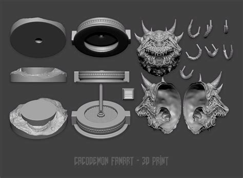 Cacodemon 3d Print Model Monster Head 3d Model 3d Printable Cgtrader