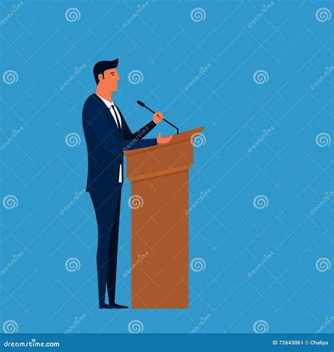 Public Speaker Businessman Speaking On Podium Giving Public Speech