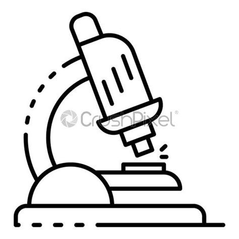 Lab Microscope Icon Outline Style Stock Vector Crushpixel