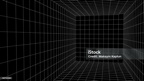 검은 색 배경에 와이어 프레임 룸 설계를 위한 디지털 벡터 원근 그리드 박스 0명에 대한 스톡 벡터 아트 및 기타 이미지 0명 3차원 형태 가상현실 Istock