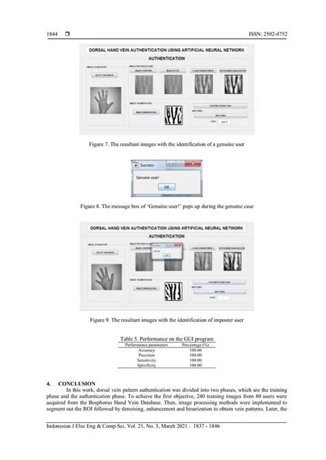 Dorsal Hand Vein Authentication System Using Artificial Neural Network