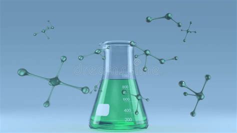 Animation Of Molecules Floating Over Vial Stock Footage Video Of