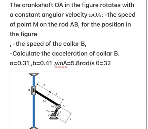 solved the crankshaft oa in the figure rotates with a