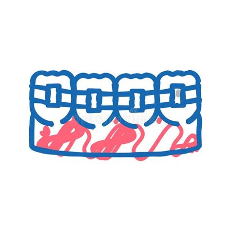 Teeth Braces Icon Doodle Illustration Stock Illustration Illustration