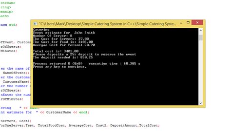 Simple Catering System In C Free Source Code SourceCodester