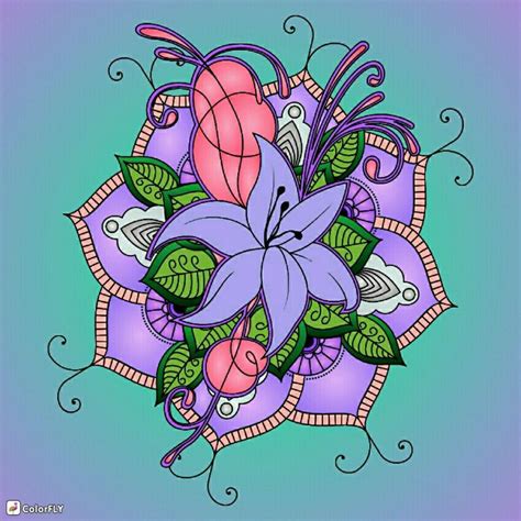 Easy Purple Flower Drawing Tutorial