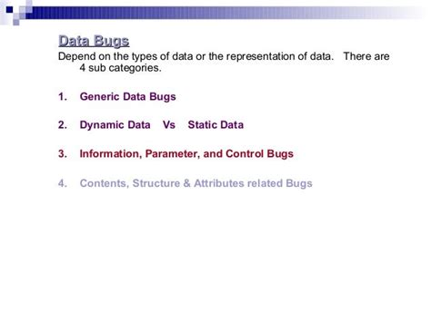 taxonomy for bugs