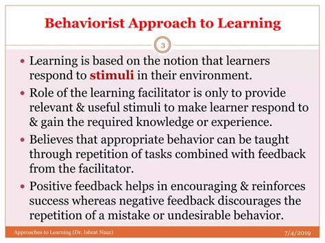 Approaches To Learning Behaviorist Approach Pptx