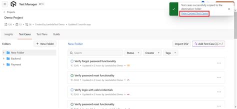 Copy And Move Support For Test Cases Lambdatest