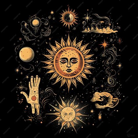 Premium Photo There Are Many Different Types Of Sun And Moon In This Picture Generative Ai