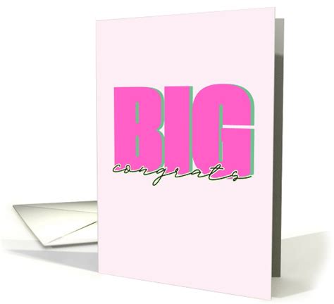 Big Congrats Cute Congratulations Pink Card 1896534