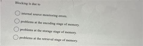 Solved Blocking Is Due Tointernal Source Monitoring