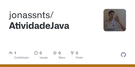 GitHub Jonassnts AtividadeJava