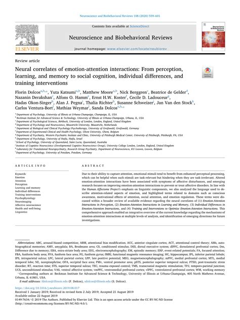 Pdf Neural Correlates Of Emotion Attention Interactions From