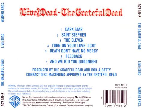 Grateful Dead Livedead Cd New
