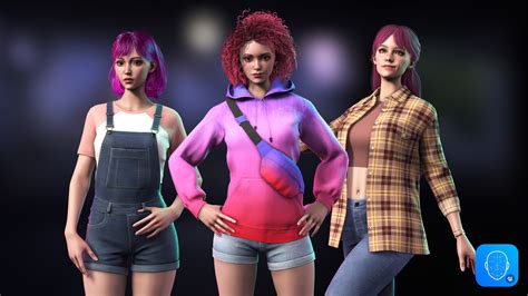 Artstation Casual Wear Girls Pack 2 Game Ready 3d Characters For