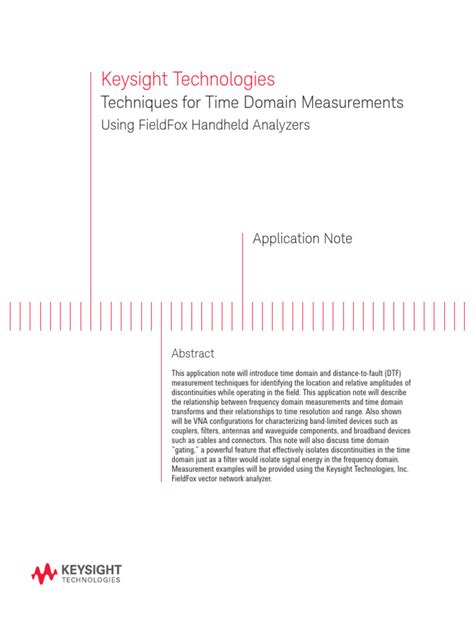 Techniques For Time Domain Measurements Application Note 5991 0420en C20140723 Pdf