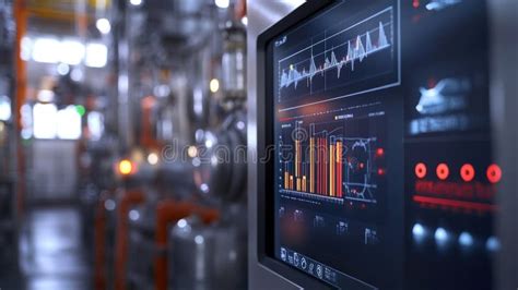 Monitoring System Displaying Real Time Data In Industrial Factory Stock Image Image Of