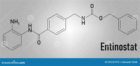 Entinostat Molecule Skeletal Formula Cartoon Vector Cartoondealer