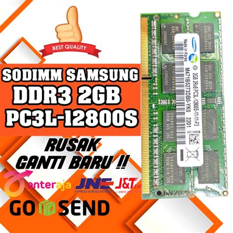 Jual Ram Laptop Samsung 2gb Ddr3 Pc3l 12800s 1600mhz Sodimm Shopee