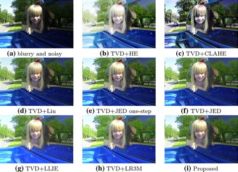 deblurring denoising and enhancement results gaussian blur and
