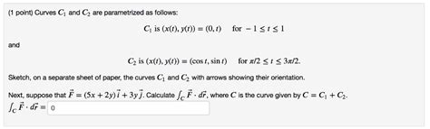 solved curves 𝐶1c1 and 𝐶2c2 are parametrized