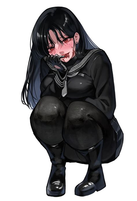 Nadainishi Absurdres Highres 1girl Black Gloves Black Hair Black