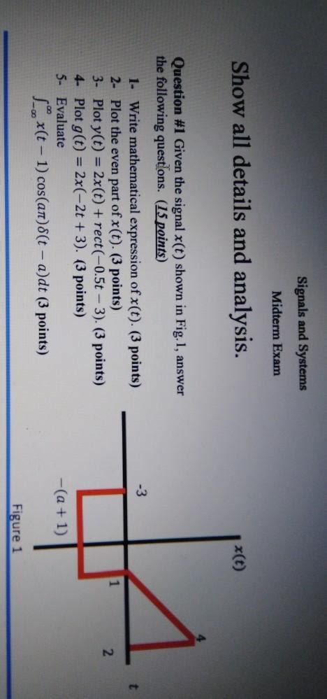 solved signals and systems midterm exam show all details and