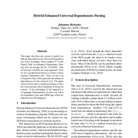 Hybrid Enhanced Universal Dependencies Parsing Acl Anthology