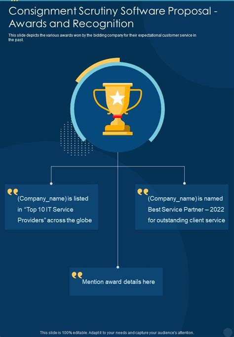 Consignment Scrutiny Software Awards And Recognition One Pager Sample