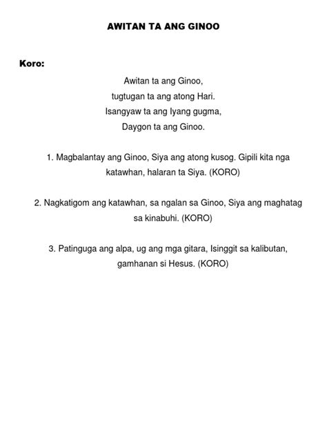 Awitan Ta Ang Ginoo Pdf