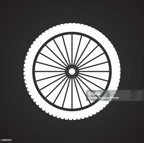 그래픽 및 웹 디자인 현대 간단한 벡터 기호에 대 한 검은 배경에 바퀴 아이콘 인터넷 개념입니다 웹사이트 디자인 웹 버튼 또는 모바일 애플 리 케이 션에 대 한 최신 유행