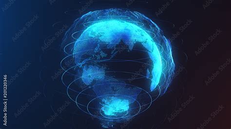 Futuristic Digital Earth And Spins With Network Nodes Connecting And Circling The Globe Modern