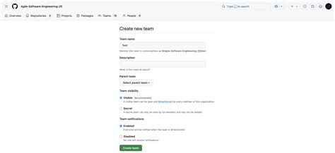 Creating A Team In Github Agile Software Engineering 25