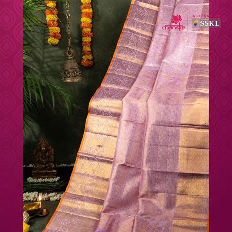 Floral Symphony Lavender Kanchi Pattu Saree Infused With Artistry