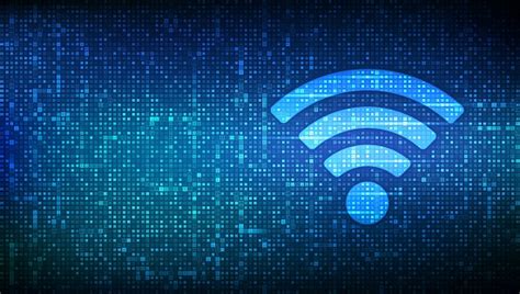 Wifi 네트워크 아이콘입니다 이진 코드로 만든 Wifi 기호입니다 Wlan 액세스 무선 핫스팟 신호 기호 모바일 연결 영역