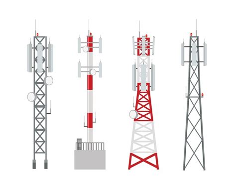 Premium Vector Base Transceiver Station Radio Tower Vector Collection